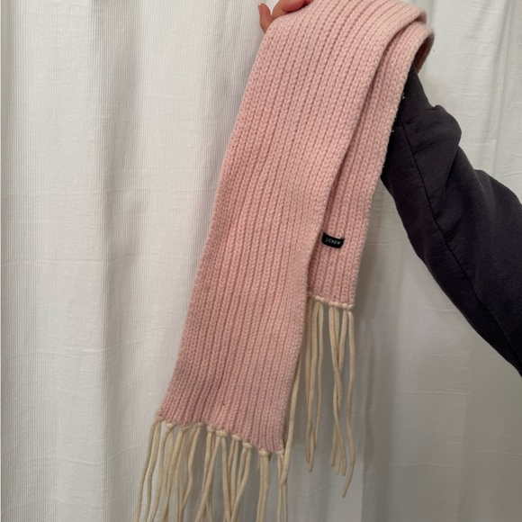 J. Crew | Accessories | J Crew Blush Ribbed Scarf With Fringe | Poshmark